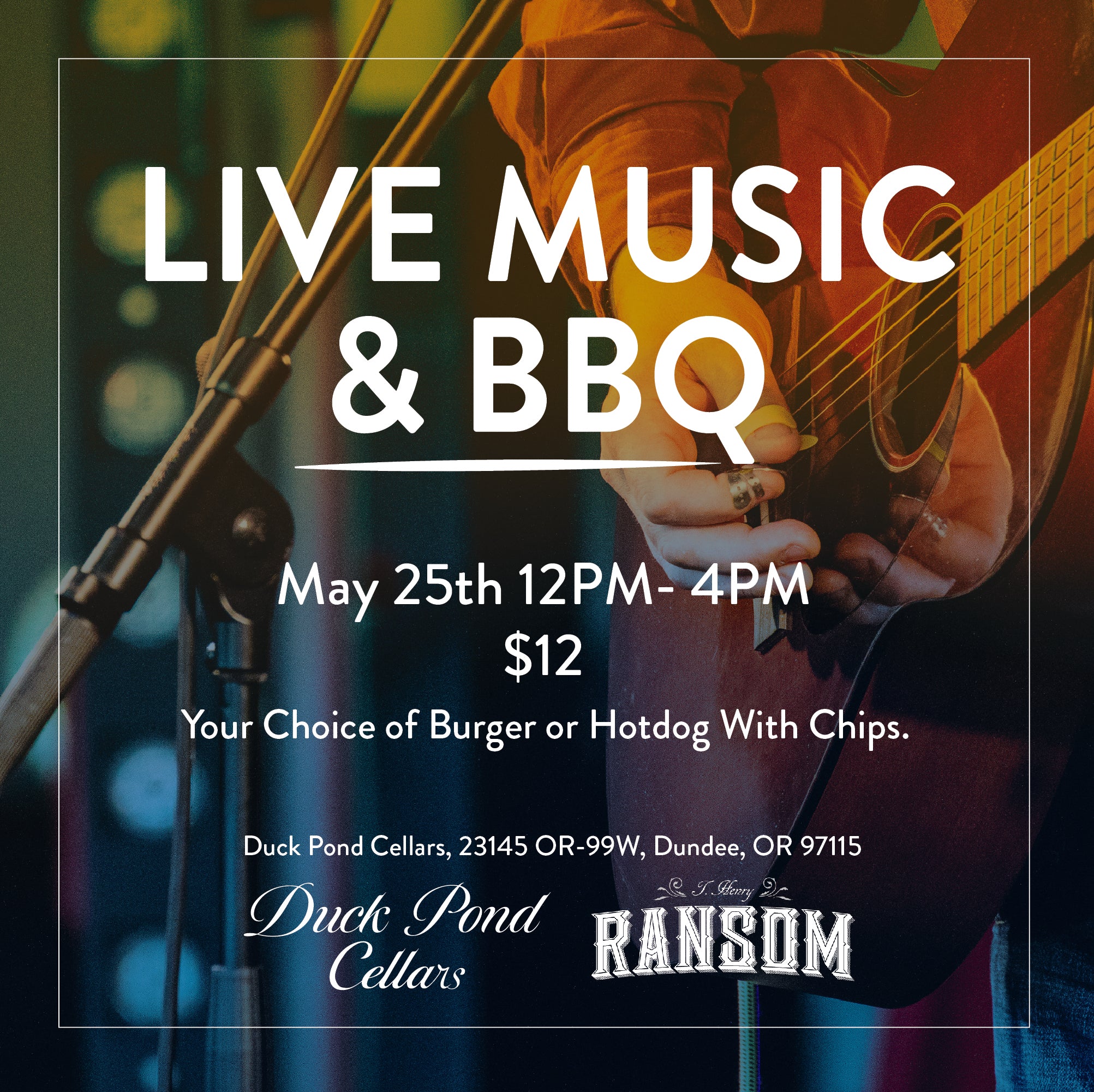 Live Music & BBQ – Duck Pond Cellars